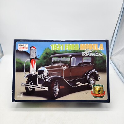 MINICRAFT 1931 FORD MODEL A SEDAN 1/16 Open Box Partial Built MODEL KIT ...