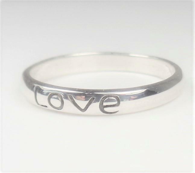 STERLING SILVER LOVE SCRIPT BAND PROMISE RING SIZES 7 AND 8 | eBay