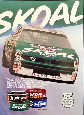 1992 Skoal Tobacco NASCAR Harry Gant #33 Man Cave Vintage Print Ad | eBay