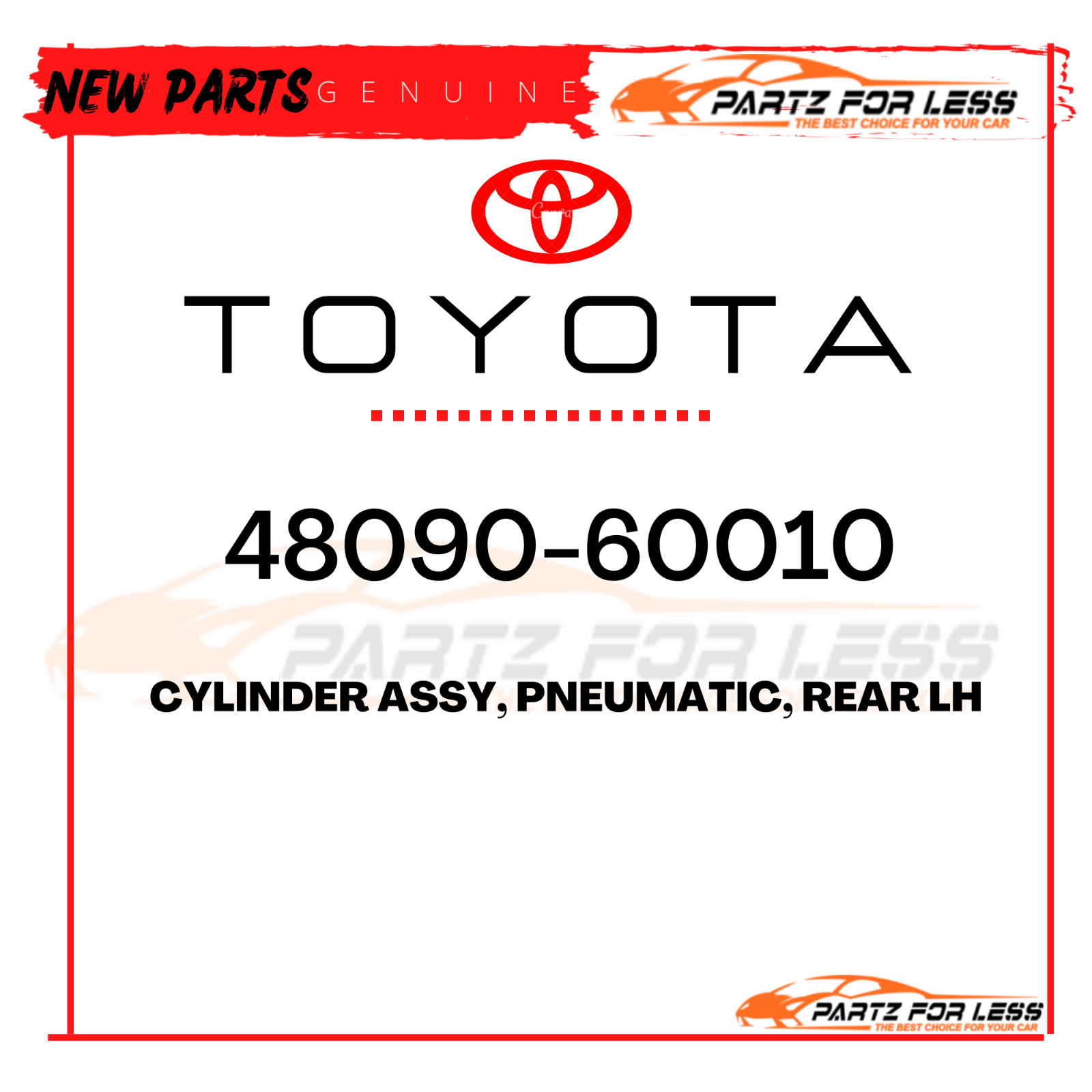 48090-60010 TOYOTA GENUINE CYLINDER ASSY, PNEUMATIC, REAR LH 4809060010 ...