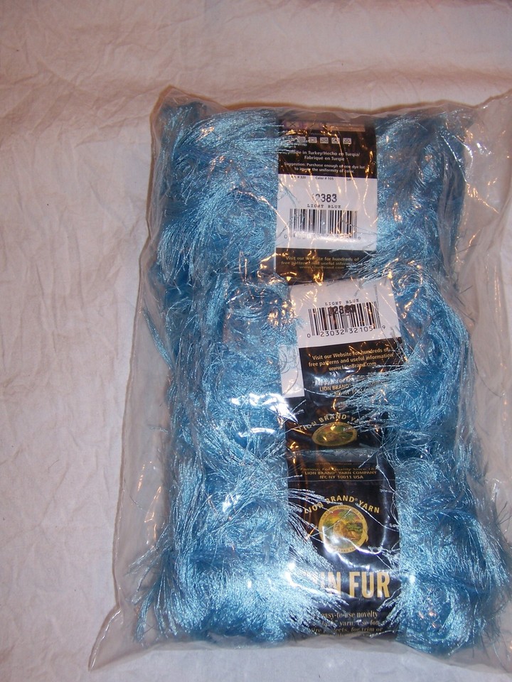 Lot of 3 Lion Brand Fun Fur Yarn - 11 colors available - Same Dye Lot ...