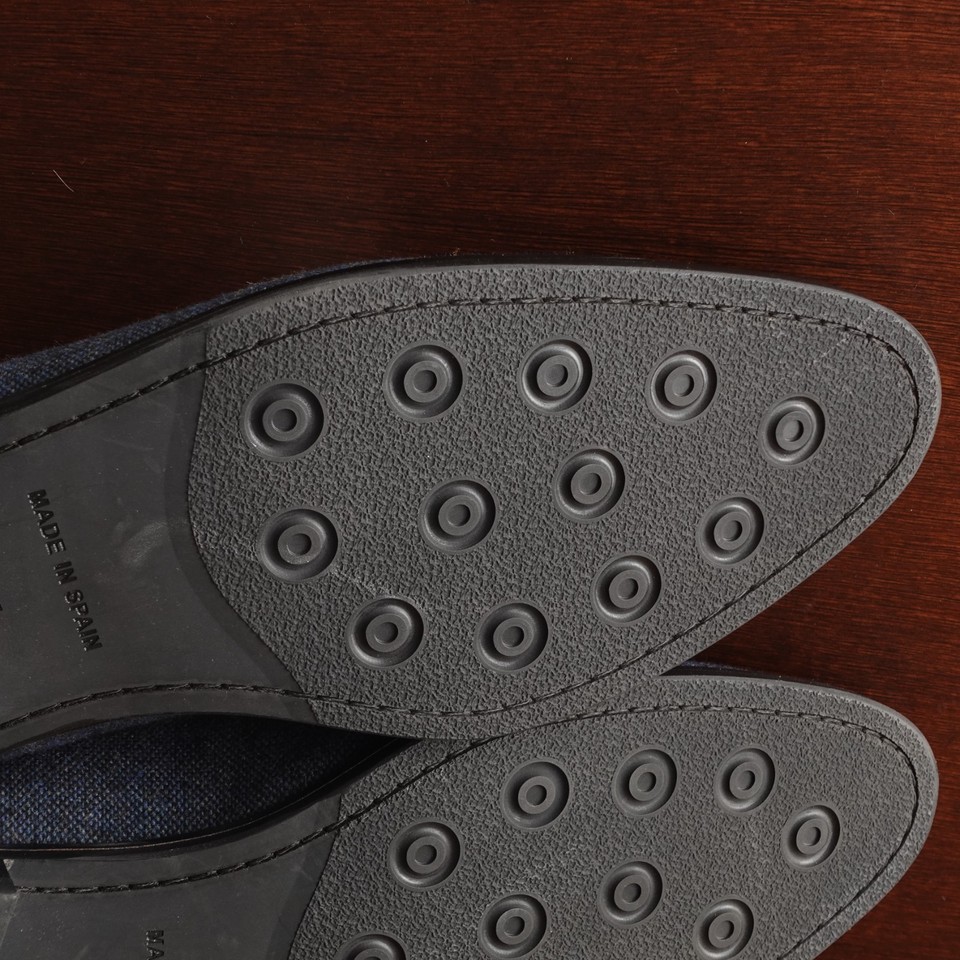 Hockerty Loafers Mens SZ EU 45 US 12 Blue Horsebit Tweed Leather Slip ...