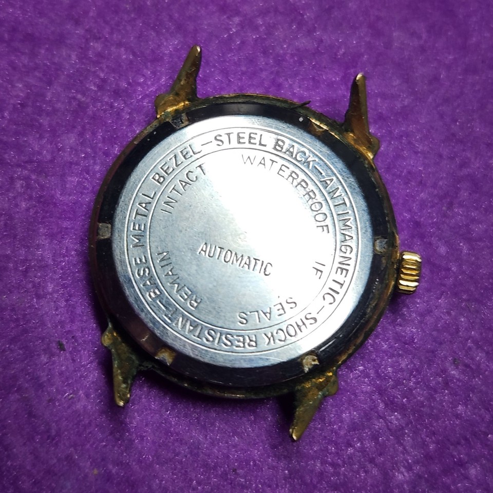 Vtg 1960s Vantage Gold Mirror Dial 21 Jewel Automatic Watch For Restore ...