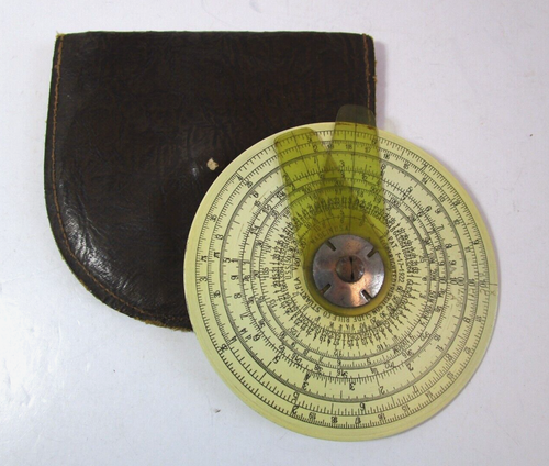 Vintage Gilson Circular Binary Round Slide Ruler Calculator & Case | eBay