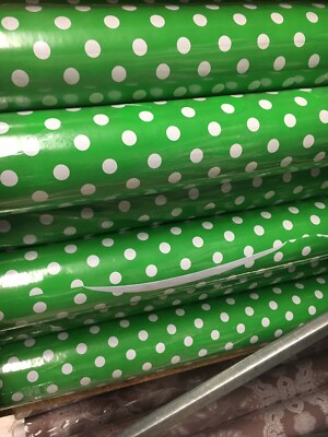 Green Spot 2m PIECES WIPEABLE VINYL OILCLOTH PVC WIPE CLEAN TABLECLOTH ...