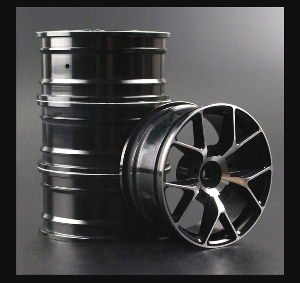 4Pcs Aluminum Wheels Hub Rims For 1/10 RC Car Tamiya TT-01 TT02 Sakura ...