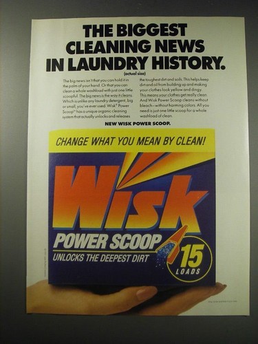 1991 Wisk Power Scoop Detergent Ad - The biggest cleaning news in ...