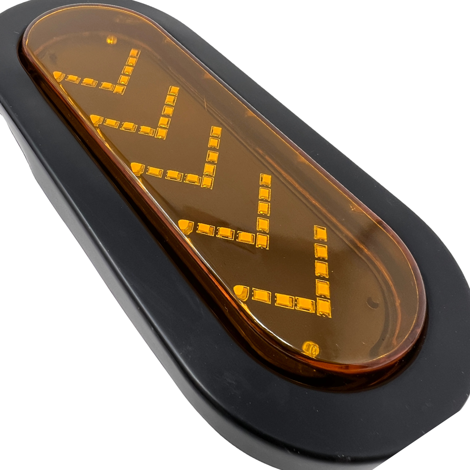 6" Inch Oval Amber Sequential Arrow Mid Turn Light 45 LED Trailer w ...