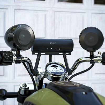 Waterproof Bluetooth Motorcycle Stereo 4 Speaker Soundbar Audio Radio ...