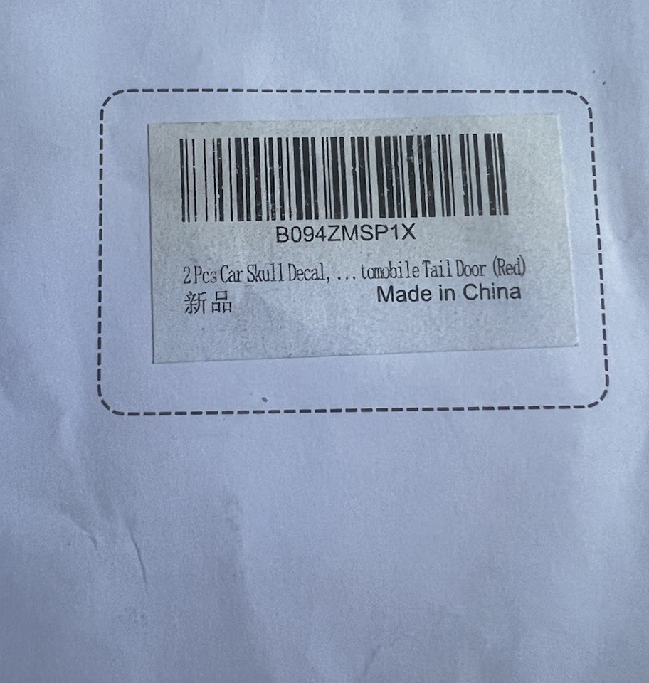 2pc Skull Car Decals Red Black Skeleton Sticker Auto Tail Door Window ...