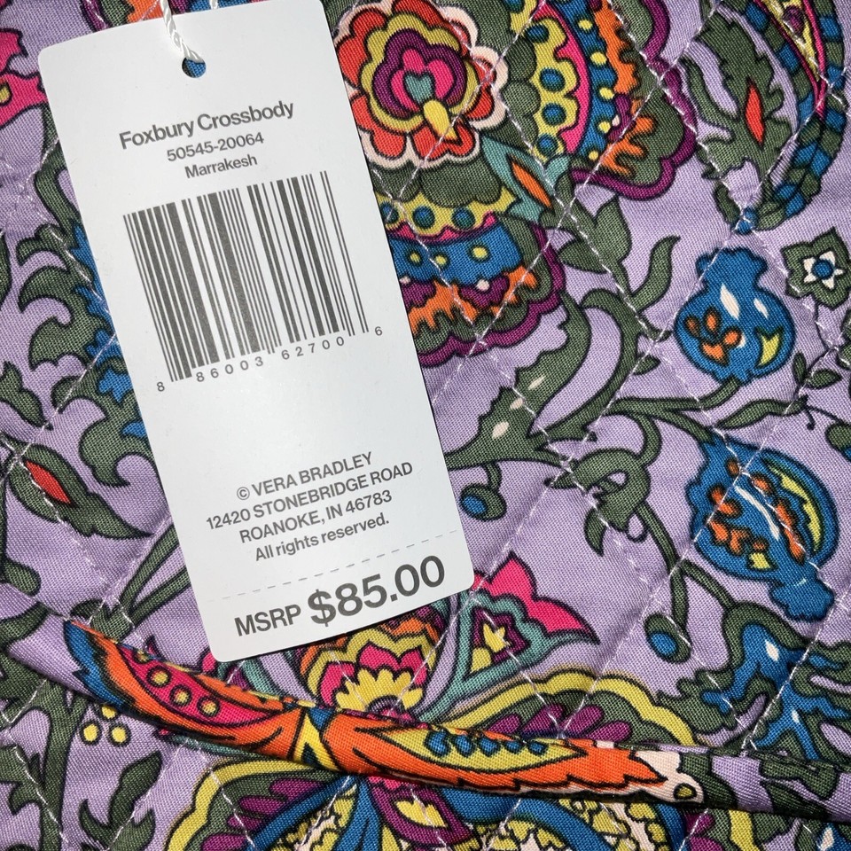 *NWT VERA BRADLEY Foxbury Crossbody $85 Marrakesh in Cotton Gabardine ...