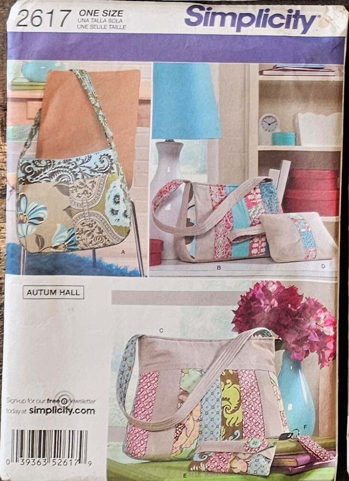 Simplicity Craft Sewing Patterns Handbags Totes Purses Travel Bags ...