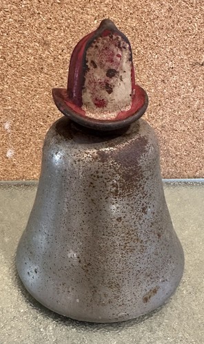 Antique Metal Fire Helmet Pedal Car Bell-Nice Condition For It’s Age ...