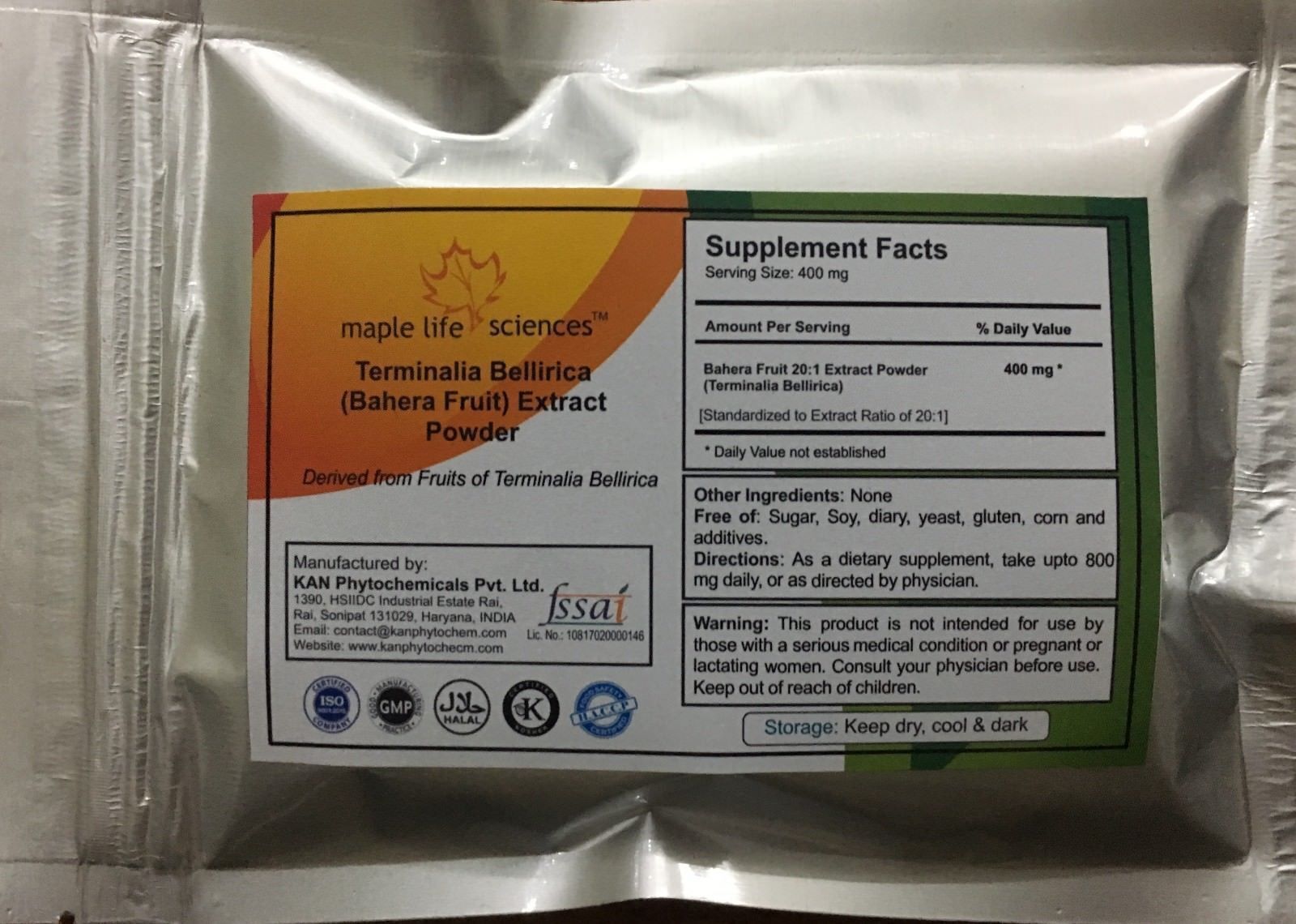 Terminalia Bellirica 20:1 Extract Powder (Bahera Fruit) Pure and High ...
