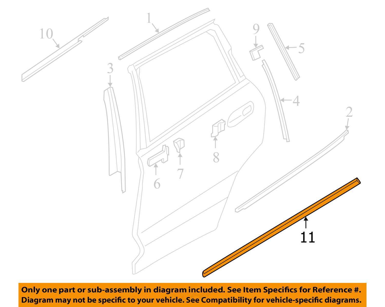 BMW OEM 19-25 X7 Rear Door Exterior Trim-Lower Molding 51137428710 | eBay