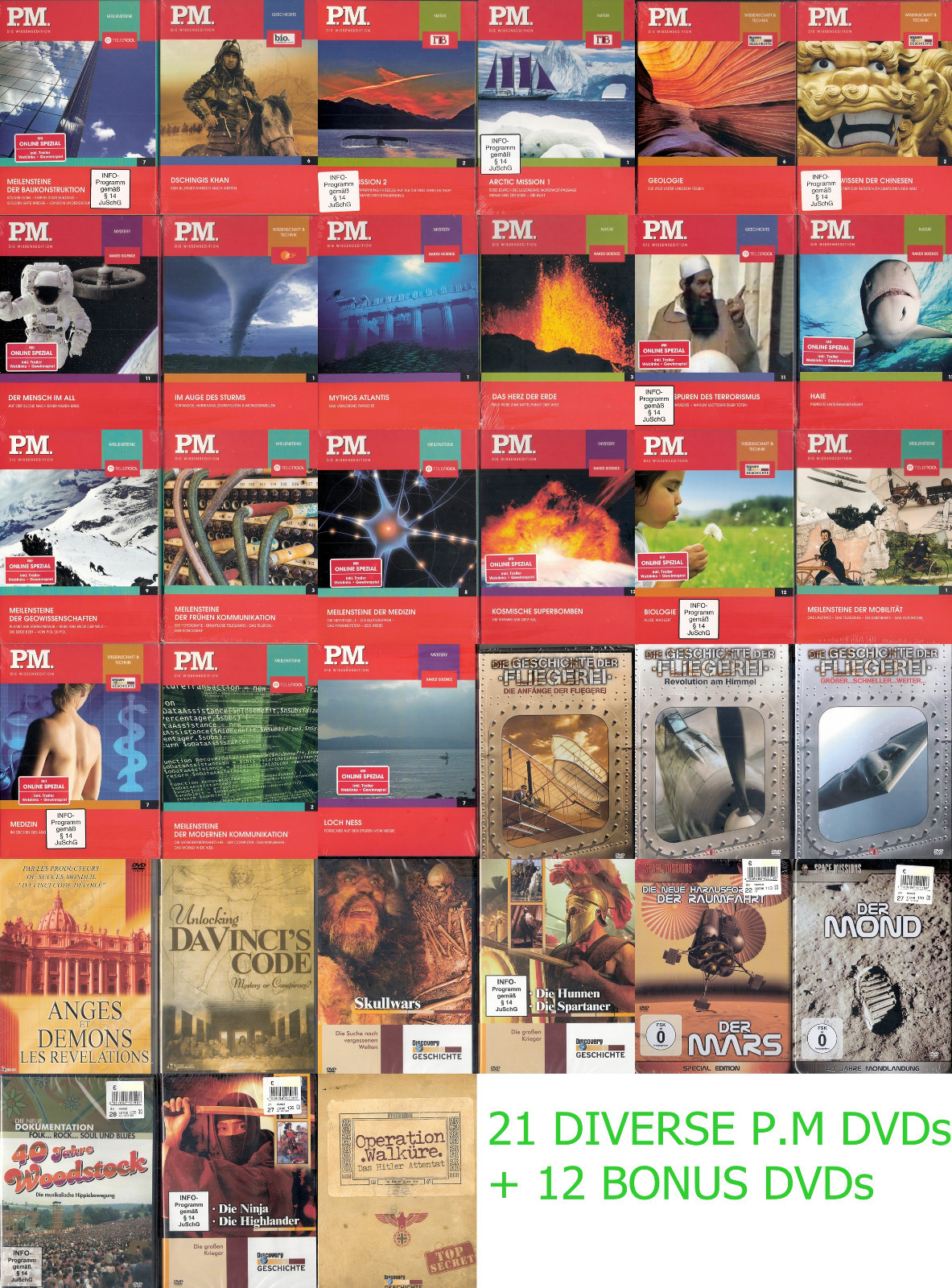 Ultimative P.M Edt. 21 DVDs + 12 Bonus DVDs Wissen, Technik, Biopic ...