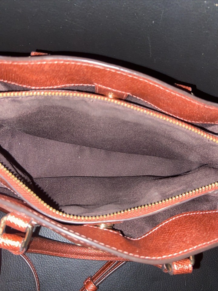 Coach Mini Sage Carryall Purse Medium Metallic Ruby Red Crossbody ...