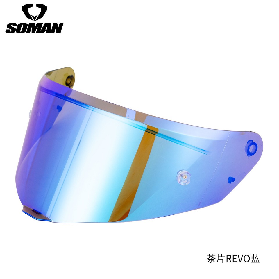 Motorcycle Helmet Visor SOMAN Helmets REVO Red Day and Night For SOMAN ...