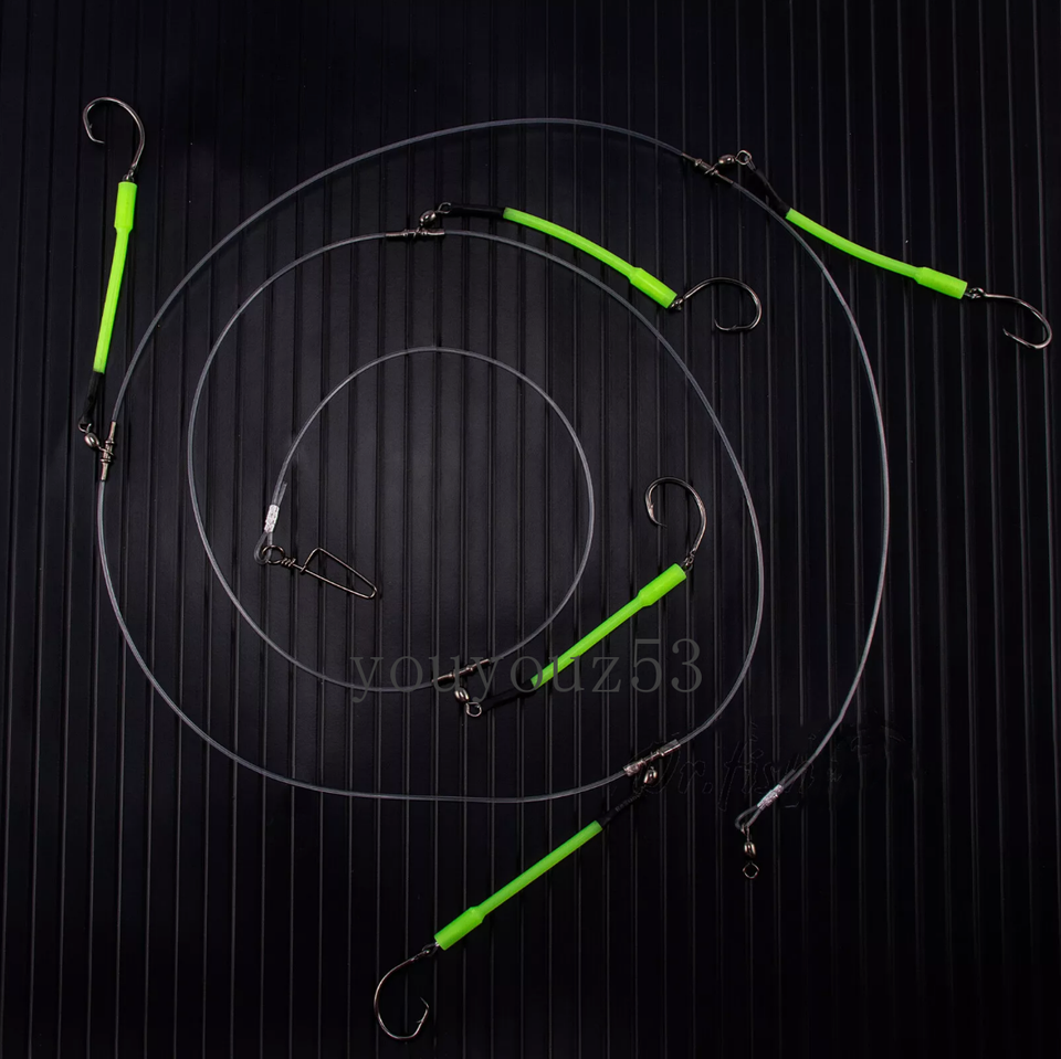 1.8M Deep Drop Snapper Rigs Bottom Fishing Rig 5 Circle Hooks Size 6/0 ...