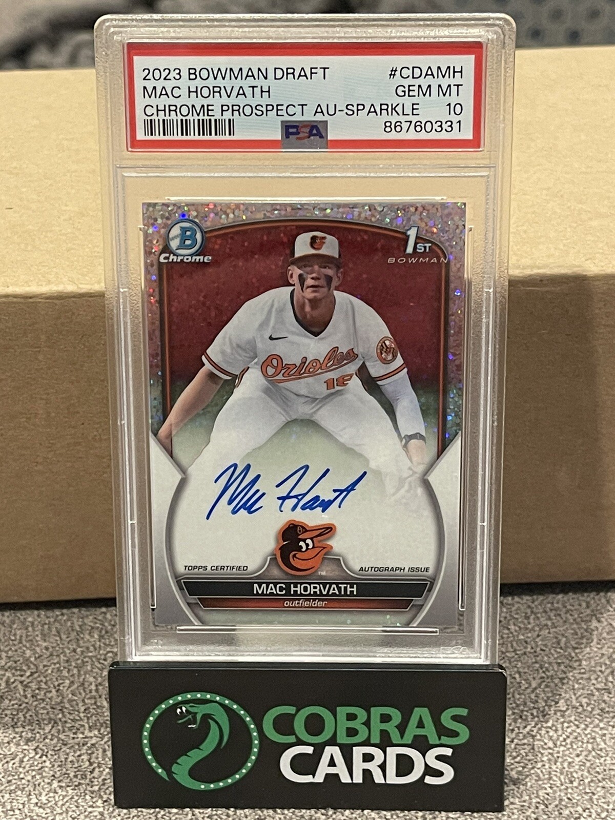 2023 Bowman Chrome Draft Auto Sparkle Mac Horvath AUTO 21/71 PSA 10 | eBay