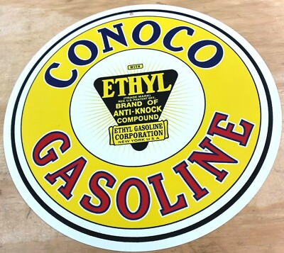 CONOCO Ethyl Gasoline Oil Aluminum Metal Sign 12" | eBay
