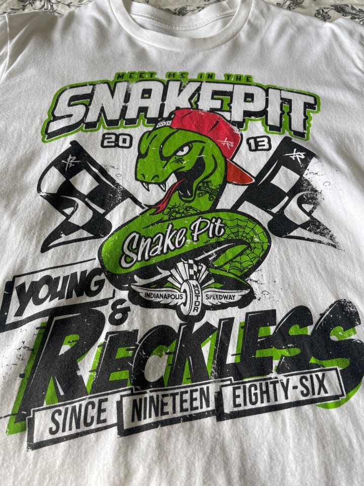 2013 Indy 500 Snake Pit Young & Reckless Large T-Shirt | eBay
