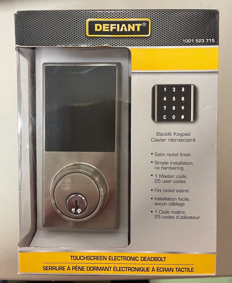 BRAND NEW Defiant Single Cylinder Electronic Touchscreen Deadbolt ...