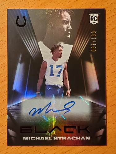 2021 Black Rookie Autographs #191 Michael Strachan Colts WR #'d 97/199 ...