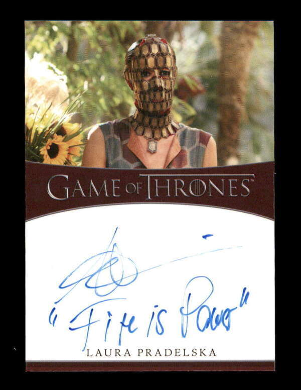LAURA PRADELSKA AS QUAITHE 2021 HBO GAME OF THRONES RARE INSCRIBED AUTO ...