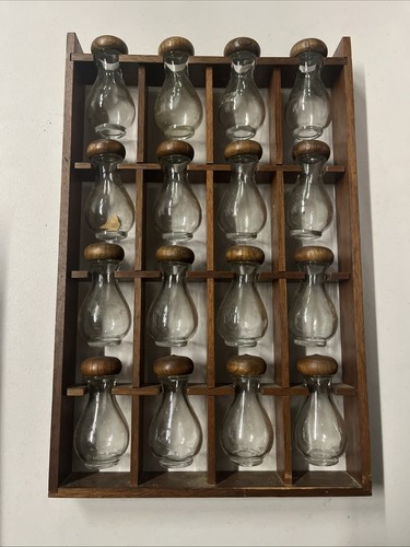 Vintage Mid-century Mushroom Style Hanging Wood Spice Rack - 16 Jars | eBay