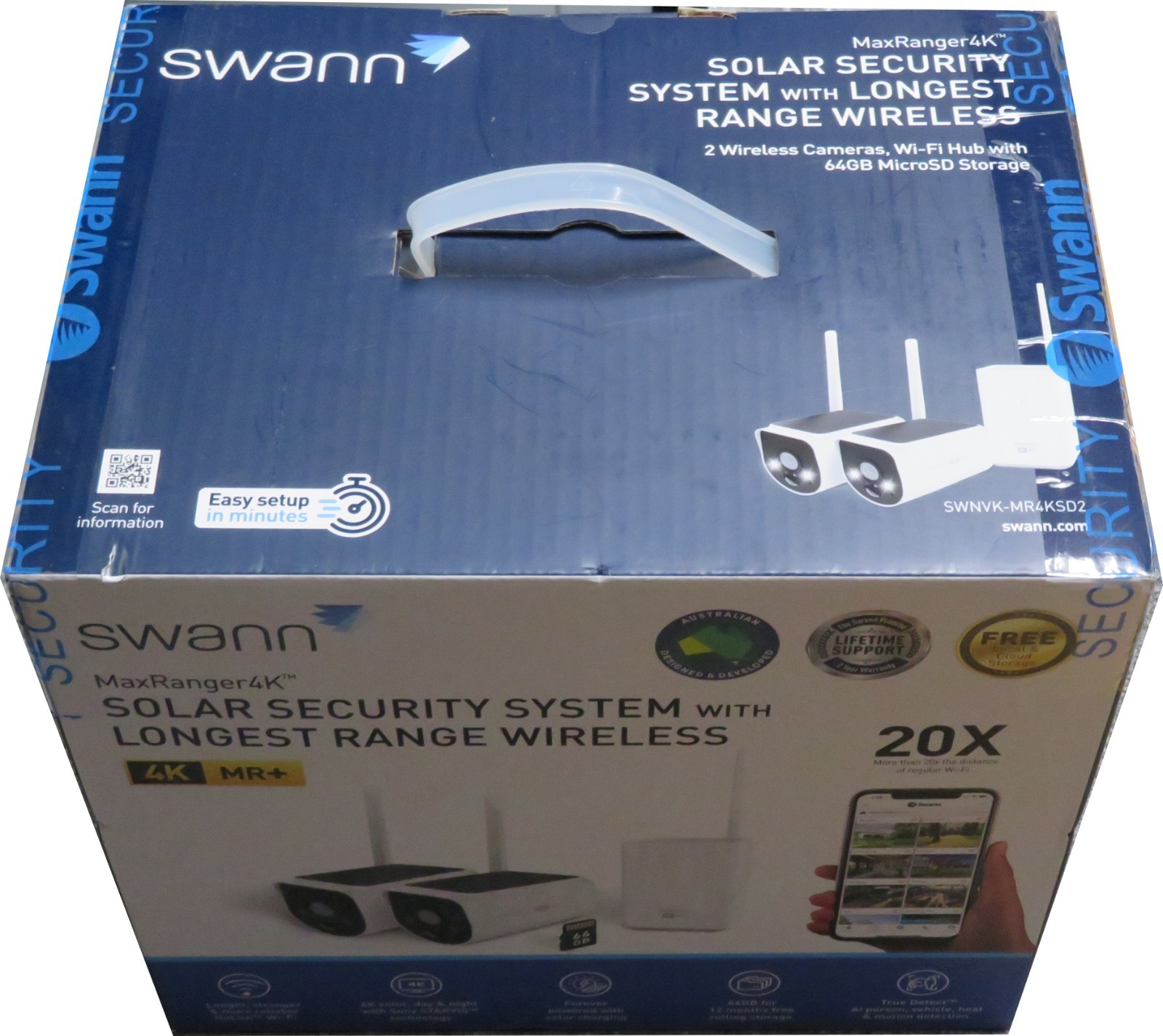 Swann MaxRanger4K Solar 2 Camera 8 Channel Wireless Security System | eBay