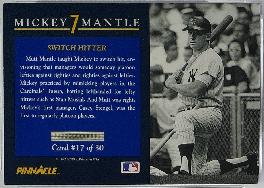 Mickey Mantle PSA 10 - 1992 Pinnacle ‘Switch Hitter’ -Best Ever ...