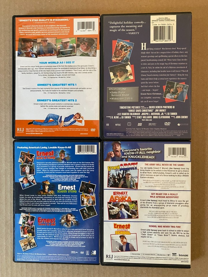 ERNEST DVD Collection-10 Movies! Jim Varney, Christmas, Halloween ...