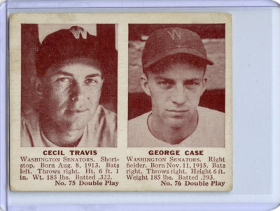 1941 Double Play Cecil Travis / George Case Senators #75/76 🚀😳💥G/G+ | eBay