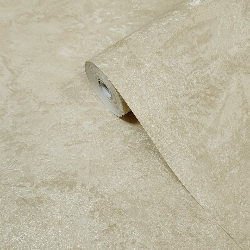 Goldish beige metallic Faux Silk Fabric plaster Textured Plain ...