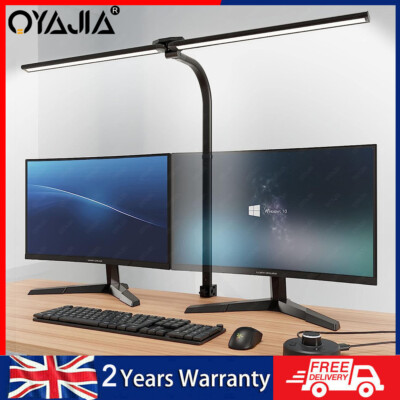 LED Double Head Desk Lamp 24W Foldable Reading Desk Light Dimmable Eye ...