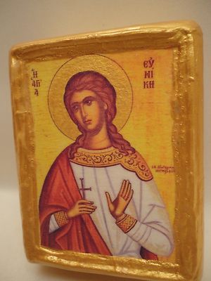 Saint Eunice Efniki Byzantine Greek Orthodox Religious Icon on Wood ...