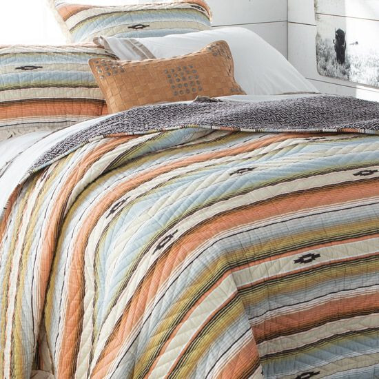 SOUTHWEST PAINTED DESERT 3p King QUILT SET : NATIVE THUNDERBIRD ...