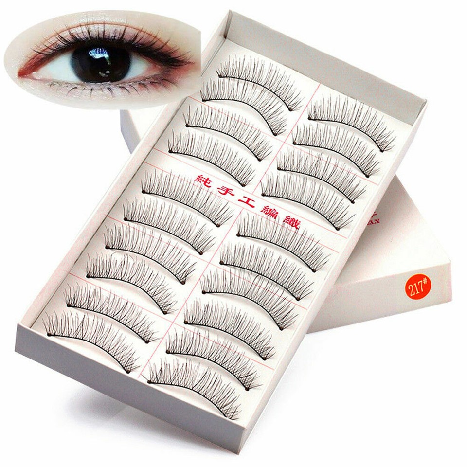 10 Pairs Handmade Soft Fake Eyelashes Natural Thick Long False Eye ...