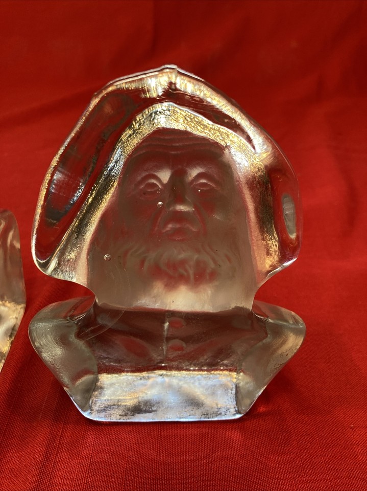 Clear Glass Sea Captain / Fisherman Bookends | eBay