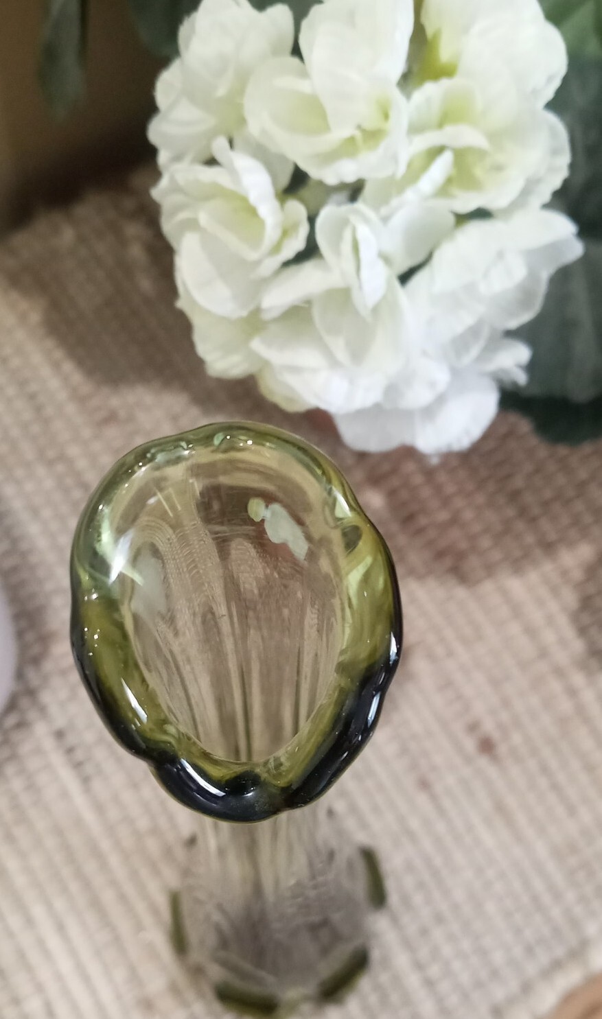 Vintage Fenton Green Bud Vase Ruffled Rim ,Base. 13 " Tall. | eBay