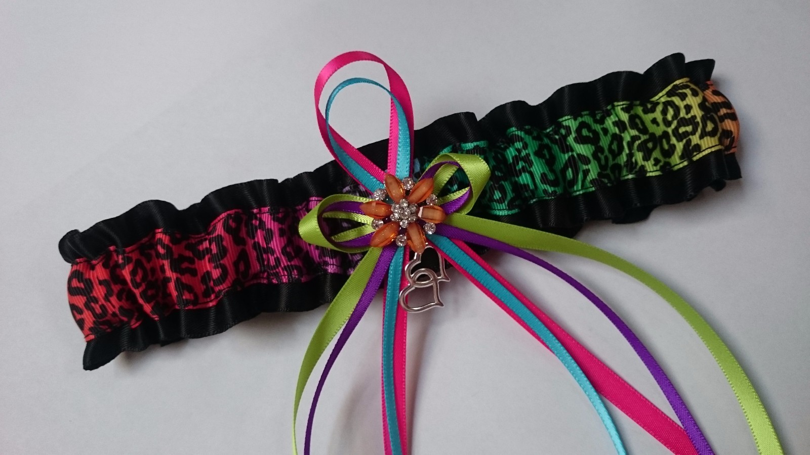 Colorful Rainbow Leopard Wedding Garter Multiple Sizes Standard Petite ...