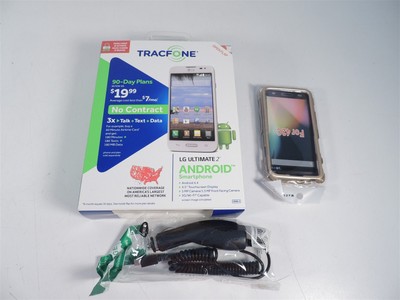 Tracfone Prepaid Phone LG Ultimate 2 Android 4.4 Smartphone 3G White ...