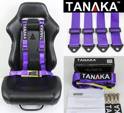 1 TANAKA UNIVERSAL PURPLE 4 POINT BUCKLE RACING SEAT BELT HARNESS | eBay
