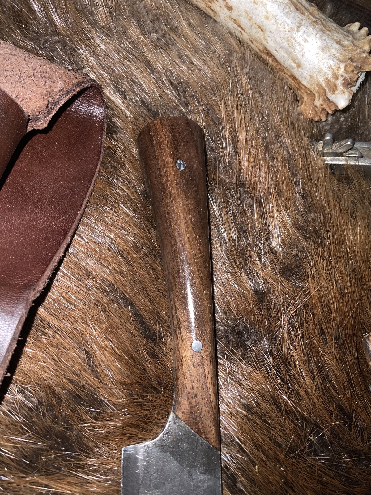 Hand forged knife & Custom Leather Sheath, Frontier Style, Fixed Blade ...