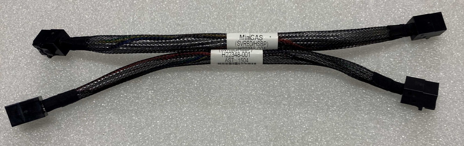 Lot of 2x Amphenol H22348-001 MiniSAS SVRBD/HSBP HDX4 SFF-8643 8" Cable ...