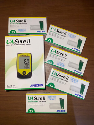 UASure II Uric Acid Meter Test Kit Meter Tool & 25 - 125 Test Strips ...