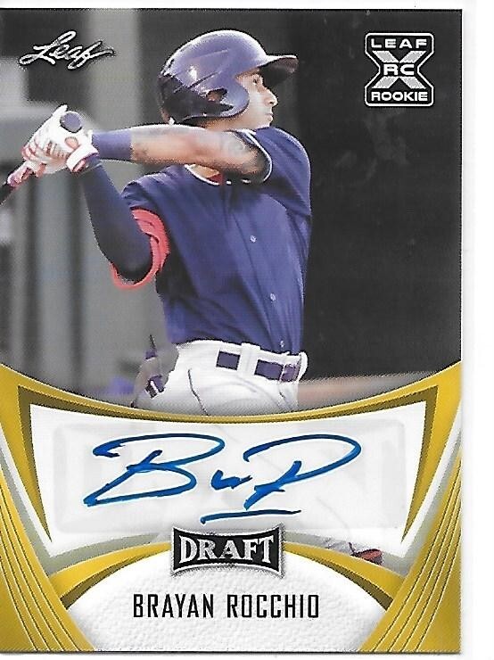 2021 Leaf Draft Baseball Autographs Gold RC Brayan Rocchio Guardians | eBay