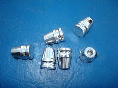 Seven Polished Aluminum Dash Knobs 1/4" Hole 1930 32 40 Ford Chevy Hot ...