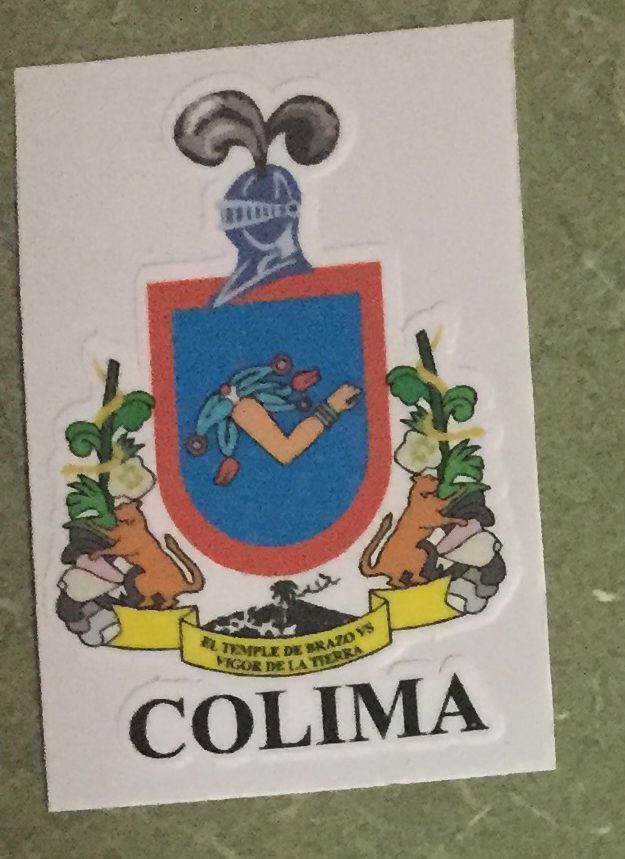 2 (PCS) Colima Mexico. Coat Of Arms Decals Stickers Full Color/Weather ...